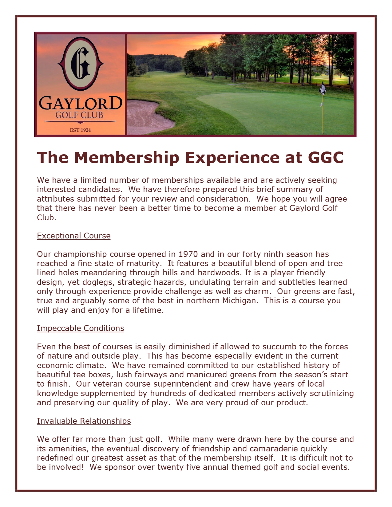 Join GGC - Gaylord Golf Club